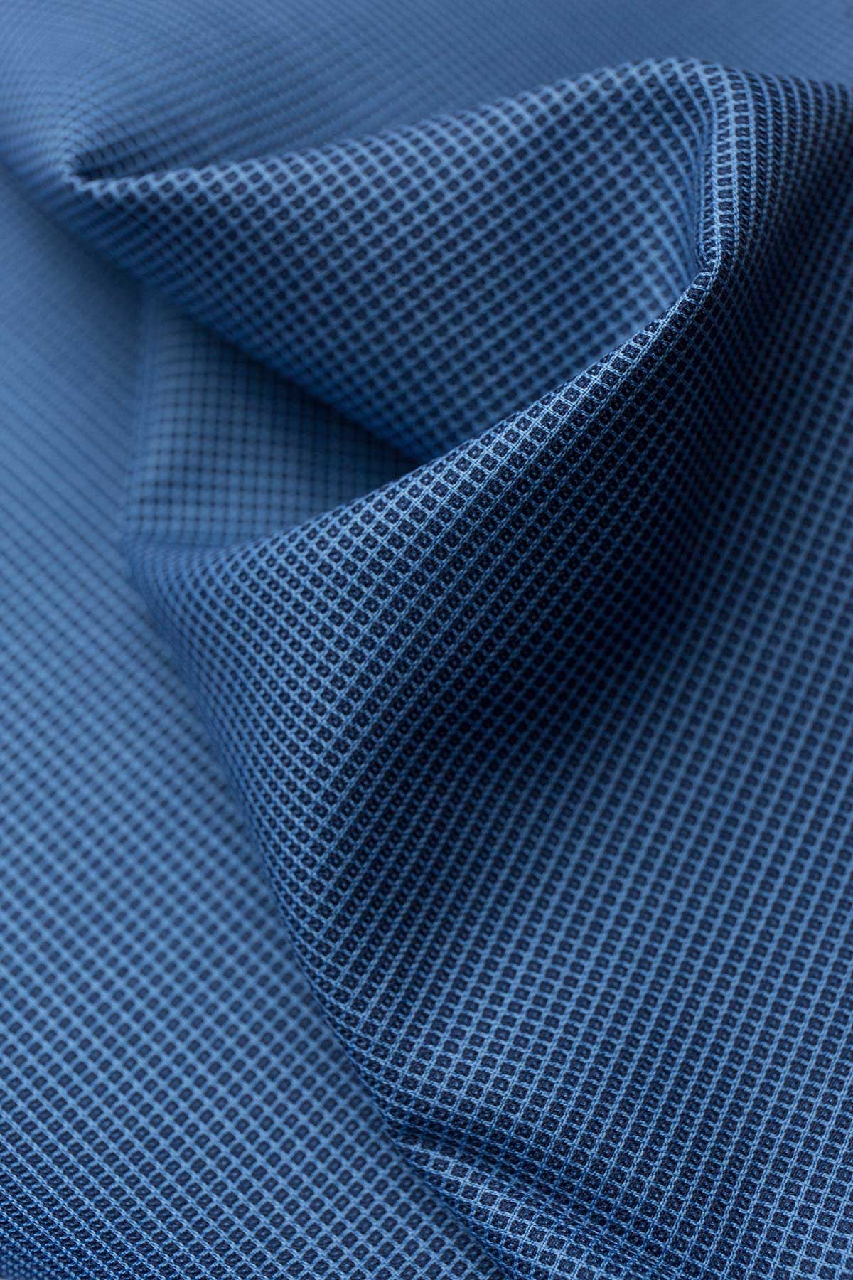 Jurong 80s Blue Textured Cotton Fabric by MILK Shirts